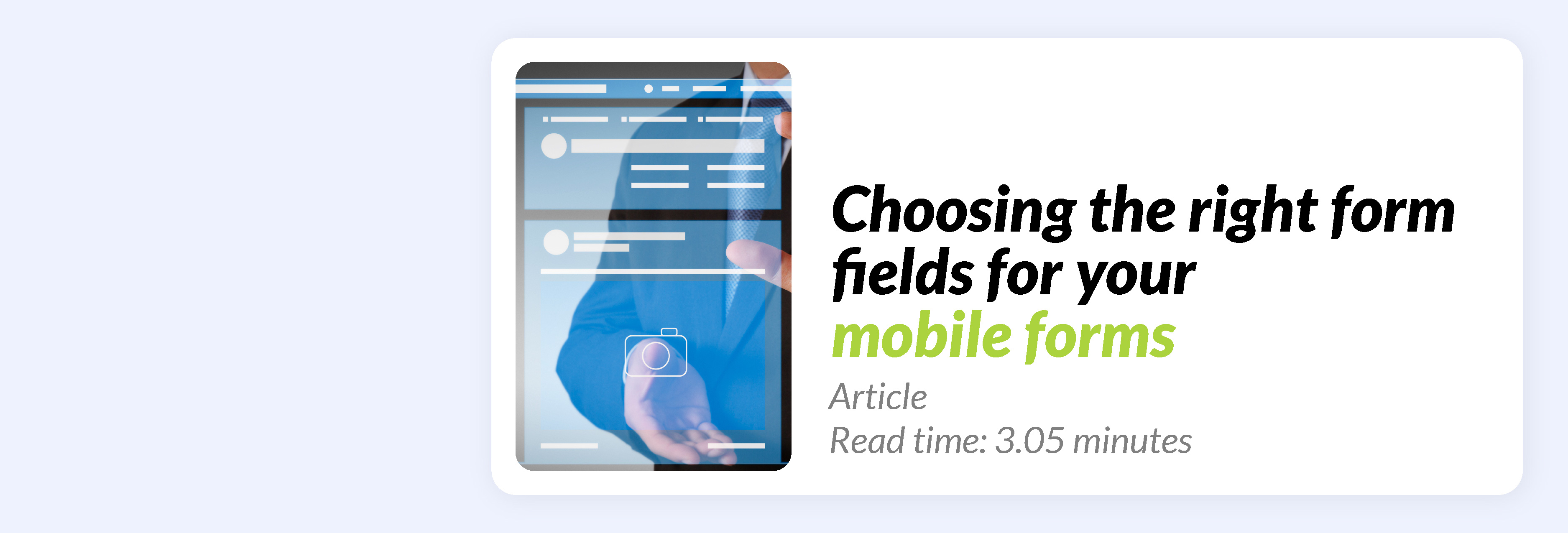 Choosing the Right Form Fields for your mobile forms
